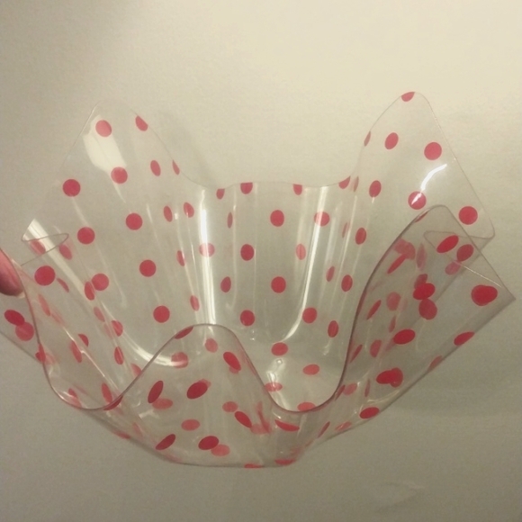 Kitchen | Very Vintage Red Polka Dot Ruffle Plastic Bowl | Poshmark